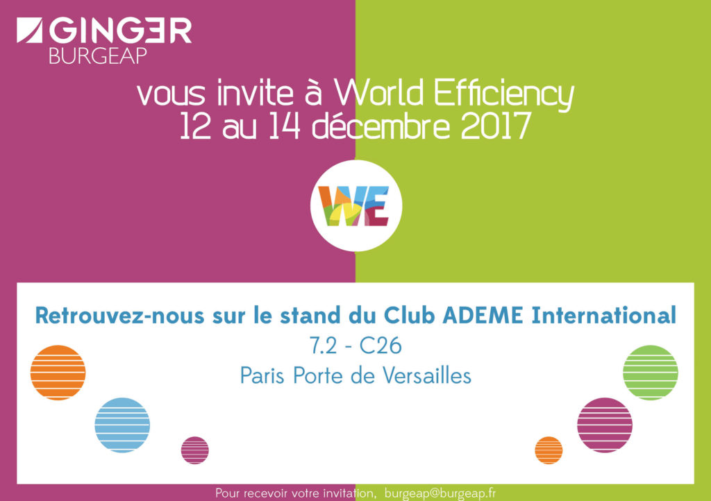 BURGEAP sera présent à World Efficiency 2017 - Burgeap